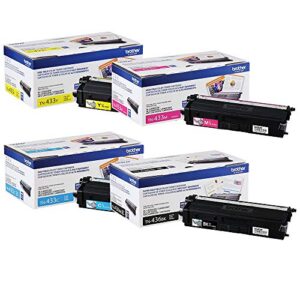 brother tn436bk super high yield and tn433 (c/m/y) high yield toner cartridge set