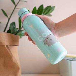 Grupo Erik Official Pusheen Water Bottle-Sports Bottle-500ml / 17OZ, Stainless Steel, Vacuum Insulated Water Bottle, Double Wall Reusable Water Bottle With Carabiner, BPA Free, Kawaii Water Bottle