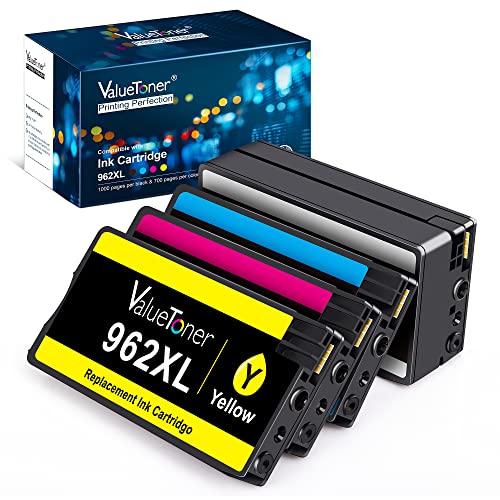 Valuetoner Remanufactured Ink Cartridges Replacement for HP 962XL 962 XL for OfficeJet Pro 9015 9025 9018 9010 9012 9020 9022 9026 9027 9028 Printer 962xl Ink cartridges Combo Pack(4 Pack)