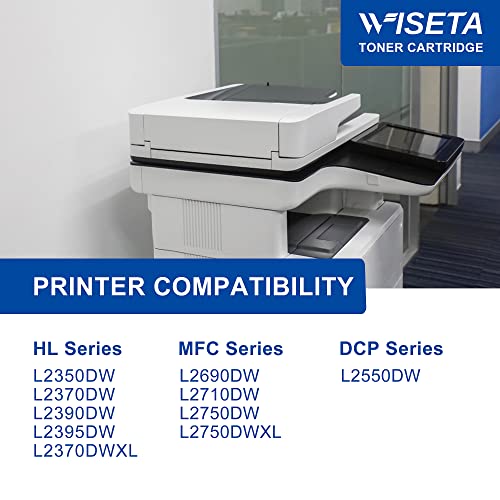 WISETA TN760 Compatible Toner Cartridge Replacement for Brother TN760 TN-760 TN730 TN-730 Compatible with MFC-L2710DW HL-L2350DW HL-L2370DWXL MFC-L2750DW HL-L2395DW MFC-L2690DW (Black, 4 Pack)