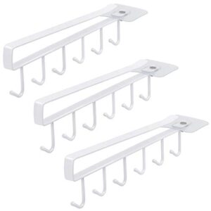 art secret 6-hook under cabinet mug hanger (a- 3pcs white)