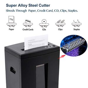 WOLVERINE 18-Sheet 60 Mins Running Time Cross Cut High Security Level P-4 Heavy Duty Paper/CD/Card Ultra Quiet Shredder for Home Office with 6 Gallons Pullout Waste Bin SD9113(Black ETL)