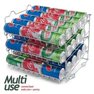 Sagler Stackable Pantry Can Organizer - 3-Tier Soda Can Organizer - Multifunctional Chrome-Finish Can Rack Organizer for Up to 36 Cans - For Pantry, Kitchen Cabinet, Countertop, Under Sink - 17x13x13