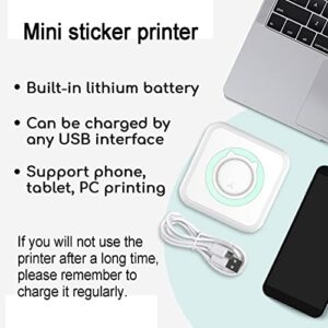 kdlgjdv Instaproud Portable Sticker Printer, Mini Printer Portable, Pocket Printer, Thermal Photo Printer, Inkless Photo Printer for Photos, Memos, Study Notes (Blue & 5 Rolls of Sticker Paper)