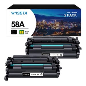 58a toner cartridge with chip replacement for hp 58a cf258a 58x toner use with laserjet pro m404n m404dn mfp m428fdw m428fdn m428dw m404dw m404 enterprise m406dn m430f printer (2 black)