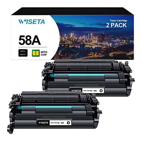 58A Toner Cartridge with Chip Replacement for HP 58A CF258A 58X Toner Use with Laserjet Pro M404n M404dn MFP M428fdw M428fdn M428dw M404dw M404 Enterprise M406dn M430f Printer (2 Black)