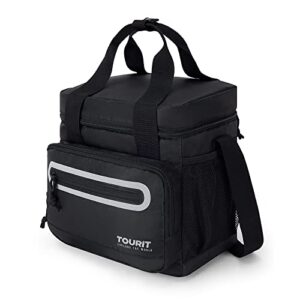 tourit large lunch bag 14l insulated lunch box lunch cooler for men work, school, black