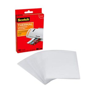 Scotch Thermal Laminating Pouches, 5 Mil Thick for Extra Protection, 4.3 Inches x 6.3 Inches, 100 Pouches (TP5900-100)