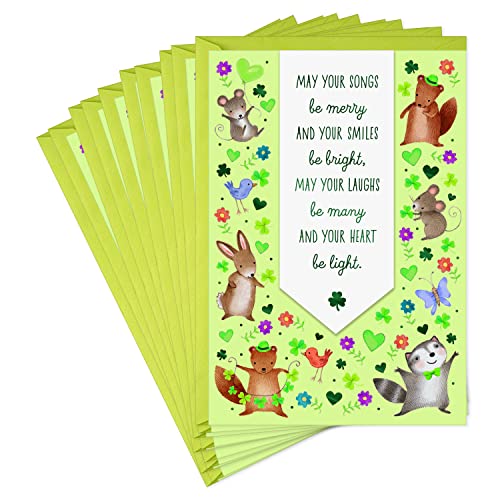 Hallmark Pack of St. Patricks Day Cards, Festive Critters (10 Cards and Envelopes)