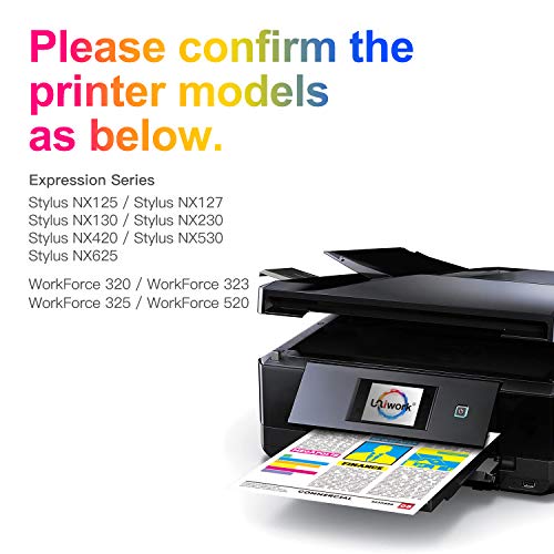 Uniwork Remanufactured Ink Cartridge Replacement for Epson 125 T125 use for NX125 NX127 NX130 NX230 NX420 NX530 NX625 Workforce 320 323 325 520 Printer Tray (4 Black 2 Cyan 2 Magenta 2 Yellow 10 Pack