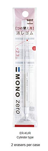 Tombow Holder Eraser, Mono Zero Round Shapre Silver (EH-KUR04)