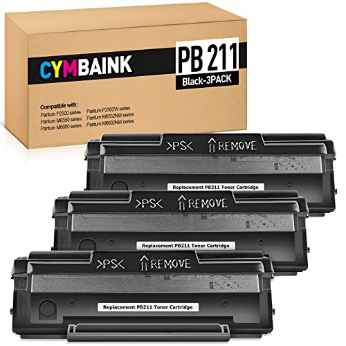 CYMBAINK Compatible Toner Cartridge (3 Pack) Replacement for Pantum PB-211 PB-211EV Black Toner Cartridge High Yield Compatible with M6602NW P2500W P2502W M6550NW M6600NW M6552NW