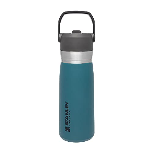 Stanley IceFlow Stainless Steel Bottle with Straw, Vacuum Insulated Water Bottle for Home, Office or Car, Reusable Leakproof Cup with Straw and Handle Lagoon, 22OZ