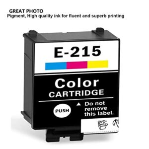 YLULEFFA 215 Ink Cartridges T215 Remanufactured for WF-100 WF-110 wf110 wf100 Printer, Pigment 5-Pack: 3 Black, 2 Color