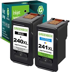 GREENBOX Remanufactured High Yield PG-240 XL Black Ink Cartridge Replacement for Canon 240XL PG240 for Pixma MG3600 MG3620 MG3220 MG3520 MG3522 MX432 MX472 MX512 MX532 TS5120 Printer (2 Pack)