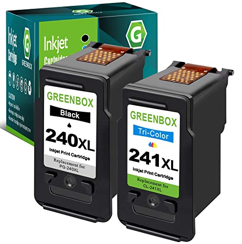 GREENBOX Remanufactured High Yield PG-240 XL Black Ink Cartridge Replacement for Canon 240XL PG240 for Pixma MG3600 MG3620 MG3220 MG3520 MG3522 MX432 MX472 MX512 MX532 TS5120 Printer (2 Pack)