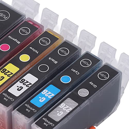 FTVOGUE Ink Cartridge,ABS Housing Replacement for PIXMA IX6520 IP4820 IP4920 (BK BK C M Y GY 6 Colors)