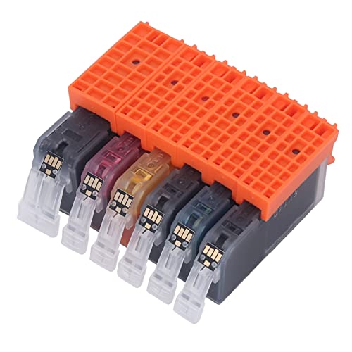 FTVOGUE Ink Cartridge,ABS Housing Replacement for PIXMA IX6520 IP4820 IP4920 (BK BK C M Y GY 6 Colors)