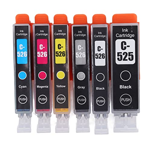 Ink Cartridge,Clear Printing Cartridge Combo Pack for PIXMA IP4850 IP4950 IX6550 (BK BK C M Y 5 Colors)