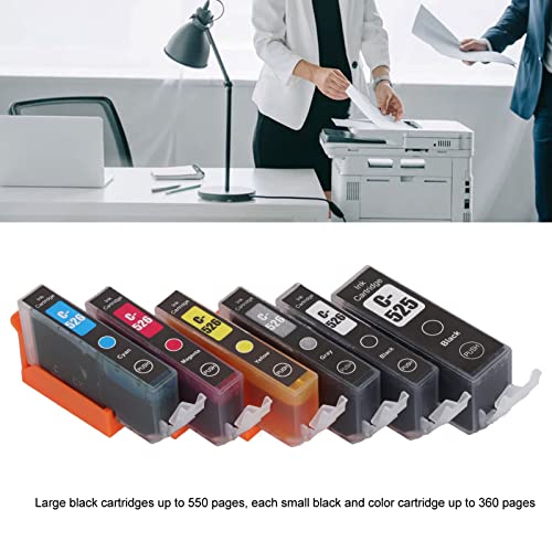 Ink Cartridge,Clear Printing Cartridge Combo Pack for PIXMA IP4850 IP4950 IX6550 (BK BK C M Y 5 Colors)