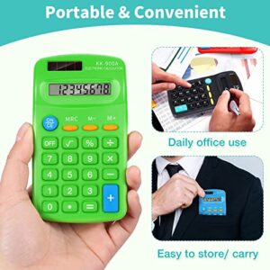 30 Pack Pocket Calculator Small Battery Powered Calculator Bulk Mini Size 4 Function Calculator Hand Held Basic Calculator for Students Kids School Home Office (Green, White, Red, Yellow, Blue, Black)