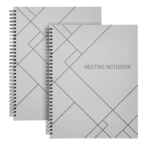 Juvale 2 Pack Meeting Notebooks for Work Organization, Office and Daily Notes, 80 Sheets, Spiral Bound Planner (8.5 x 11 In)