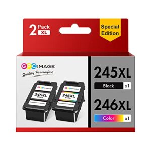 gpc image ink cartridge replacement for canon pg-245xl cl-246xl pg-243 cl-244 245 246 compatible with mx492 mx490 mg2420 mg2522 mg2920 ts3320 tr4520 tr4522 printer tray (1 black,1 tri-color)