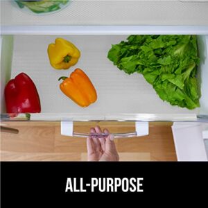 Gorilla Grip Precut Fridge Liners, 8 Pack, Waterproof Washable Shelf Liner, Slip Resistant, Slows Spills, Refrigerator Drawer, BPA Free, Mat for Glass Shelves, Fits Fruit Drawers, Freezer Safe, Clear