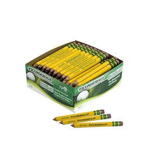 ticonderoga golf pencils with erasers, #2 hb lead, yellow, pack of 72