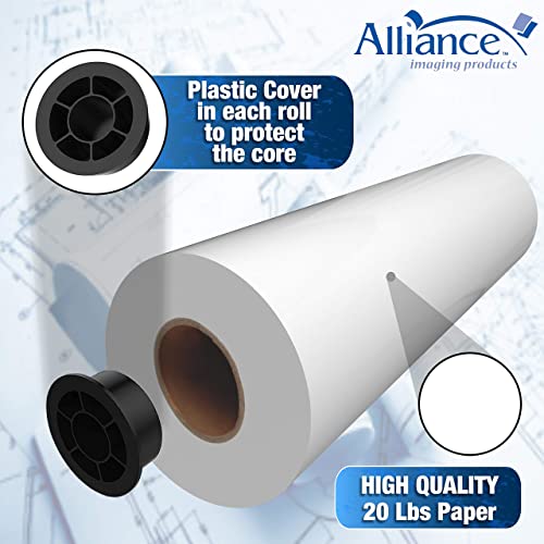 Alliance Wide Format Paper CAD Bond Rolls (20lb | 4 Rolls, 36 In x 150 Ft | 2" Core)