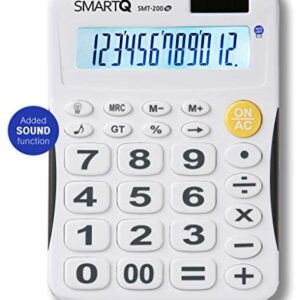 LED Back-Light Calculator Desktop SMT-200 / Added Sound Function (White)