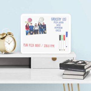 Dry Erase Board 11 by 14 in - Magnetic Whiteboard with 4 Markers and 2 Magnets- White Frame- for School, Home, Office, Remote Learning- Easy to Hang on Walls or Magnetic Surface