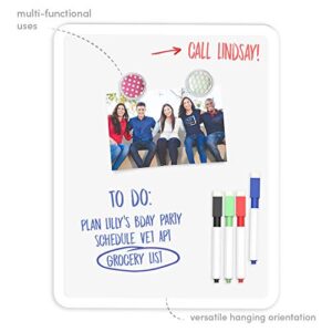 Dry Erase Board 11 by 14 in - Magnetic Whiteboard with 4 Markers and 2 Magnets- White Frame- for School, Home, Office, Remote Learning- Easy to Hang on Walls or Magnetic Surface