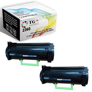 2-pack 2xblack tg imaging compatible b2360dn toner cartridge (8,500 pages, black) work for dell 2360 b2360 b2360d b3460dn b3465dn b2365dnf b3465 toner printer