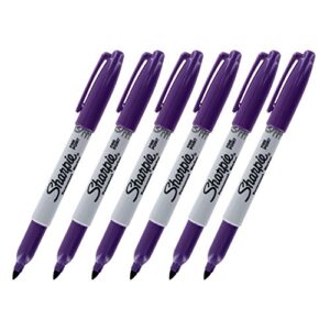 sharpie permanent marker, fine point, purple, pack of 6