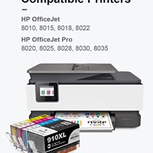 INK4U Compatible 910 Ink Cartridges Replacement for HP 910XL Ink Cartridges Combo Pack to Work with HP OfficeJet Pro 8025 8035 8020 8030 8028 OfficeJet 8022 8018 8015 8010 Printer (1B1C1M1Y, 4-Pack)