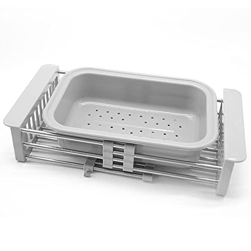 Barvita Sink Dish Drying Rackover The Sink Dish Drying Rack for Multi-Purpose.Dish Drying Rack for Vegetables and Fruits. Suitable for 12.5 "to 17.5" for Square Sink