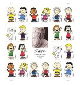 charles m. schulz sheet of 20 forever first class postage stamps