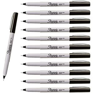 sharpie permanent markers, ultra fine point, black, 12-count