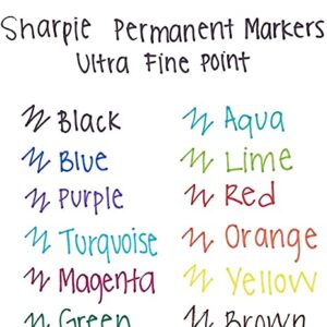 Sharpie Permanent Markers, Ultra Fine Point, Black, 12-Count