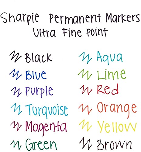 Sharpie Permanent Markers, Ultra Fine Point, Black, 12-Count