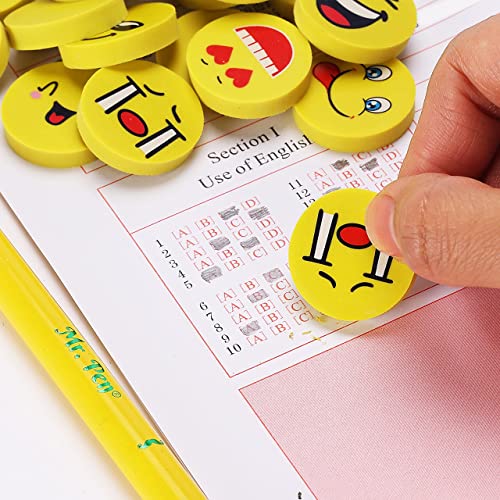 Mr. Pen- Erasers, Pack of 64, Smiley Eraser, Pencil Erasers, Erasers for Kids, School Supplies, Mini Eraser Pencil for Students, Fun Eraser, Cute Erasers, Eraser for School, Prizes for Kids Classroom