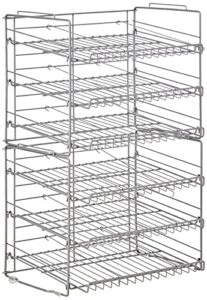 atlantic gravity-fed compact double canrack – kitchen organizer, durable steel construction, stackable or side-by-side, pn in silver