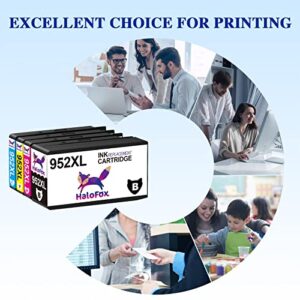 HaloFox Remanufactured Ink-Cartridge Replacement for HP 952 XL 952XL with Updated Chips for HP OfficeJet Pro 8710 8720 7720 7740 8740 8715 8730 8725 8702 8216 8210 Printer Ink (4-Pack)