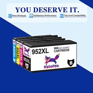 HaloFox Remanufactured Ink-Cartridge Replacement for HP 952 XL 952XL with Updated Chips for HP OfficeJet Pro 8710 8720 7720 7740 8740 8715 8730 8725 8702 8216 8210 Printer Ink (4-Pack)