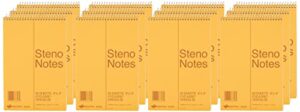 national brand steno notebook with brown board cover, green eye-ease paper, gregg ruled, 6″ x 9″, 12 notebooks with 60 sheets each (36646-12)