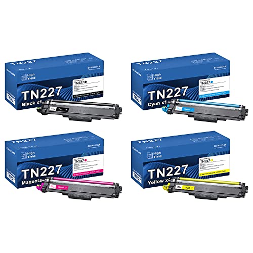 TN227 TN-227 4 Pack High Yield Compatible Toner Cartridge Replacement for Brother TN227 TN-227 TN227BK TN223 TN-223 Work with MFC-L3710CW MFC-L3750CDW MFC-L3770CDW HL-L3210CW HL-L3230CDW (BK/C/M/Y)