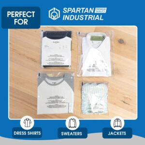 Spartan Industrial - 11” X 14” (200 Count) Self Seal Clear Poly Bags with Suffocation Warning for Packaging, T Shirts & FBA - Permanent Adhesive