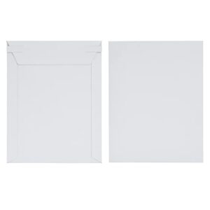 100 Pack 7x9 Rigid Cardboard Mailers That Stay Flat, Self Adhesive Photo Envelopes for Shipping Documents, Bulk (White)