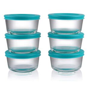 BOVADO USA 1 Cup Glass Round Dish for Storage, Mixing, Serving - Dishwasher, Freezer & Oven Safe Glass, Easy-Clean, Clear with Lid, Pack of 6 Containers